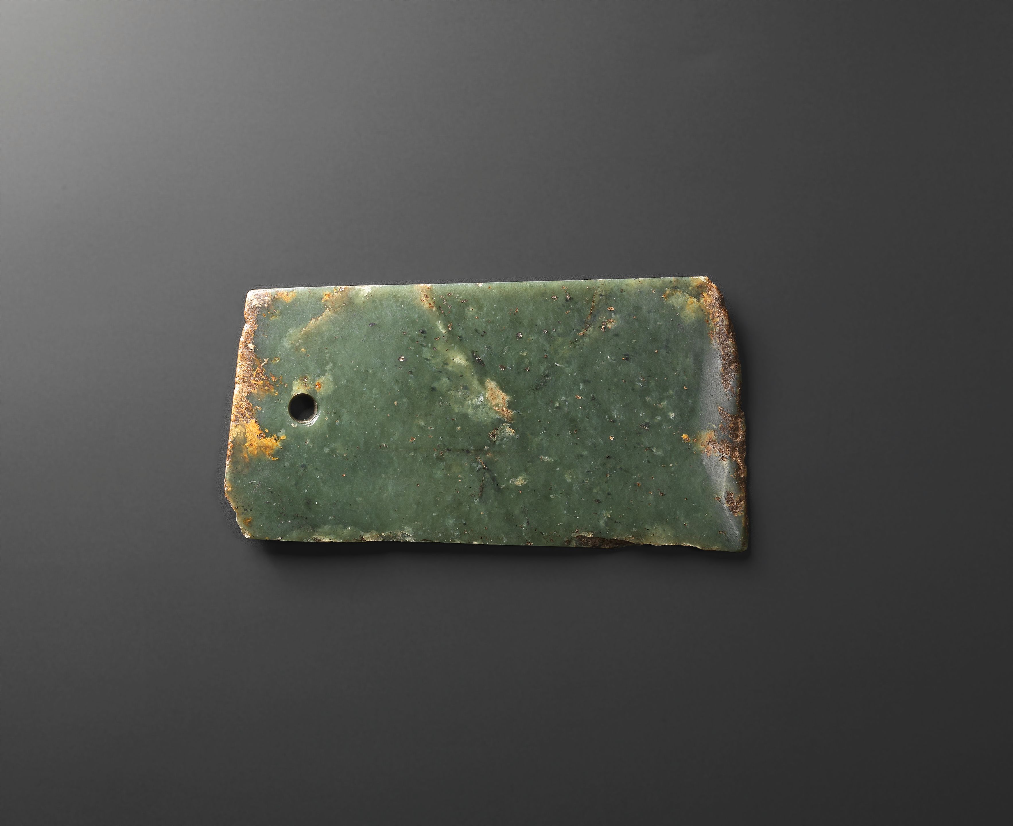 Bonhams : A rare archaic ritual jade axe-blade, Ge Neolithic period