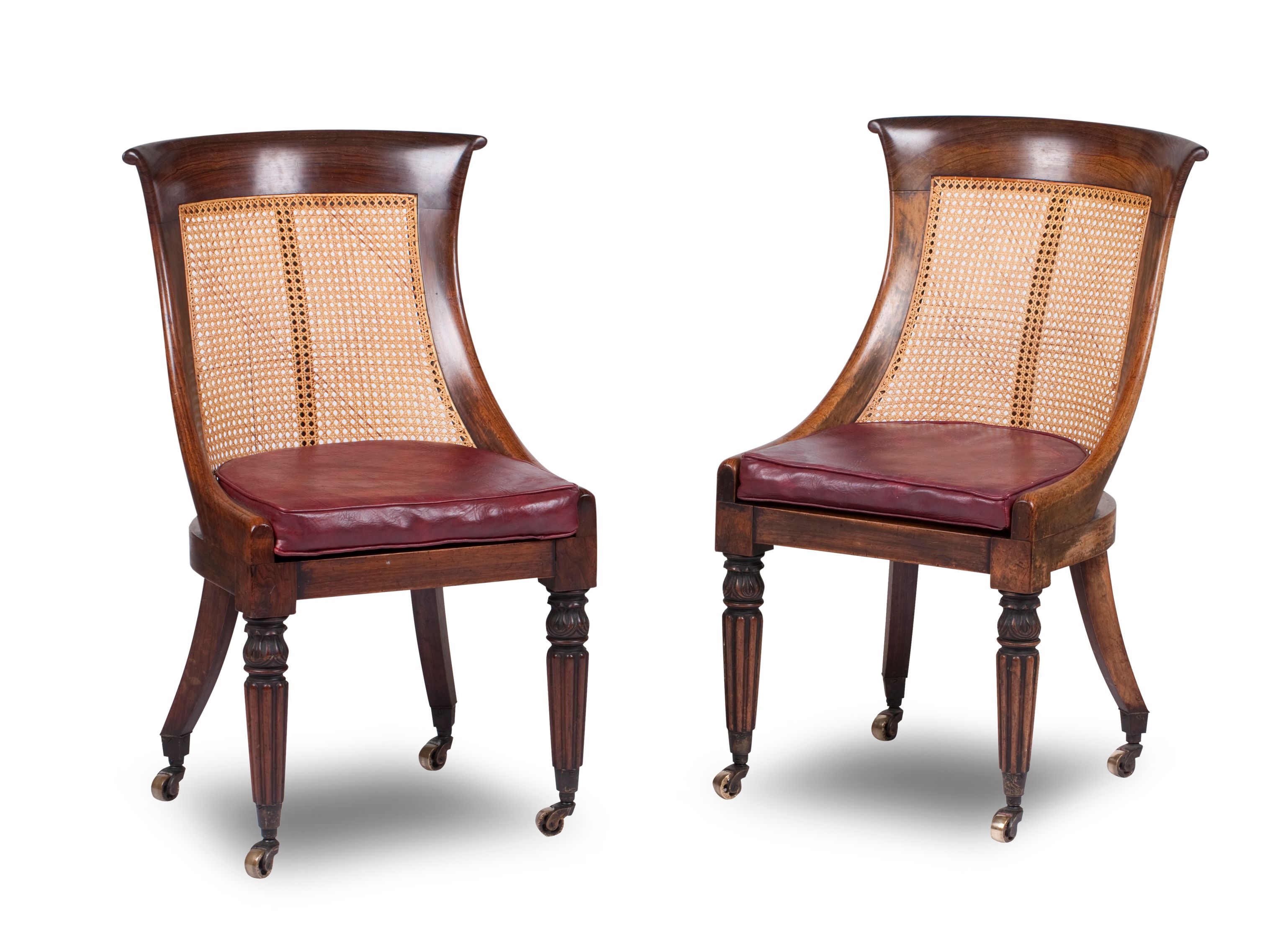 Bonhams : A pair of 19th century rosewood 'Trafalgar' chairs (2)