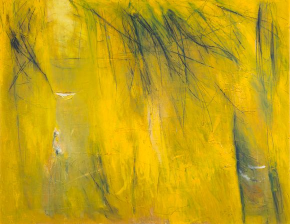 Bonhams : Farideh Lashai (Iran, 1944-2013) Abstract Trees in Yellow