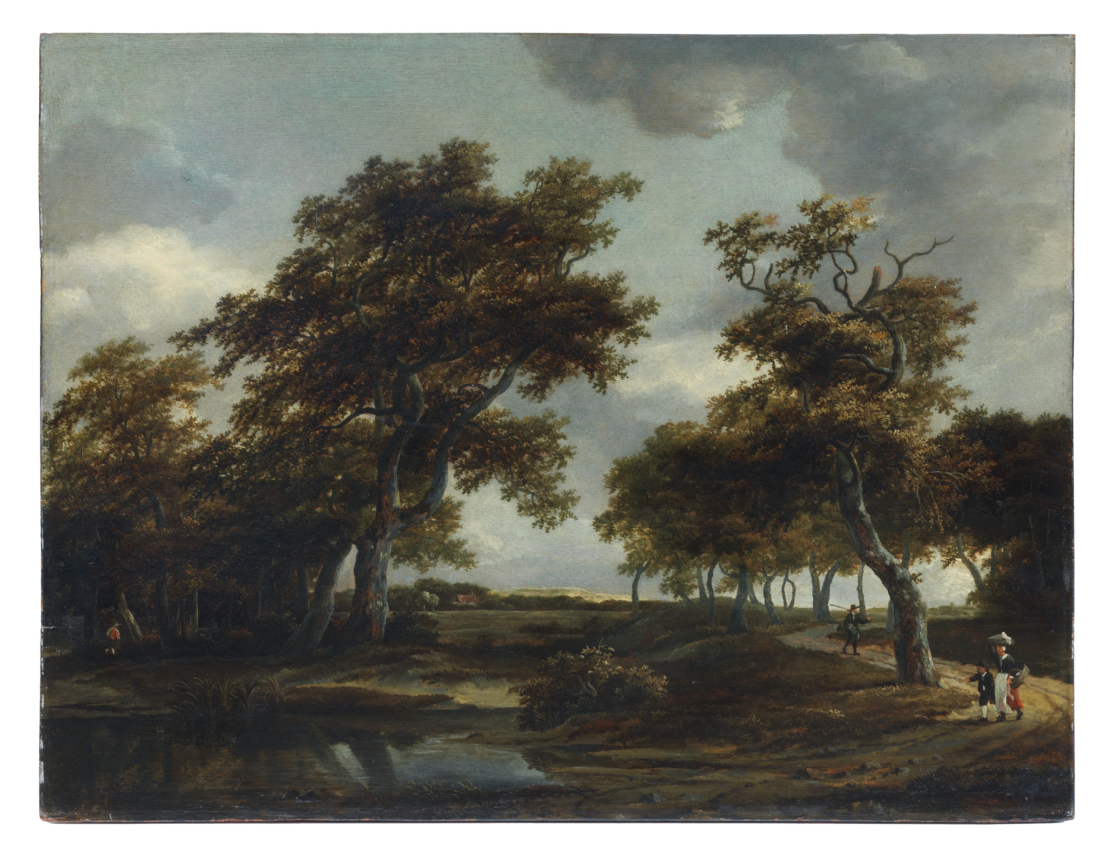 Bonhams : Meindert Hobbema (Amsterdam 1638-1709) A wooded river ...