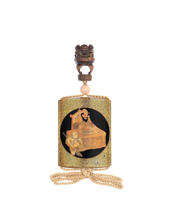 Bonhams : A gold-lacquer four-case inro After Koma Kyui, Edo period ...