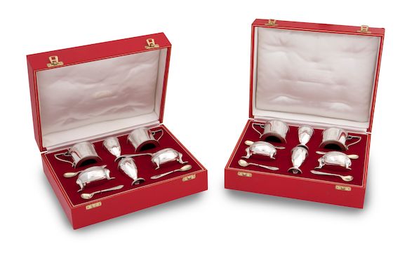 Bonhams : A twelve piece silver cruet set by Walter H Wilson Ltd ...