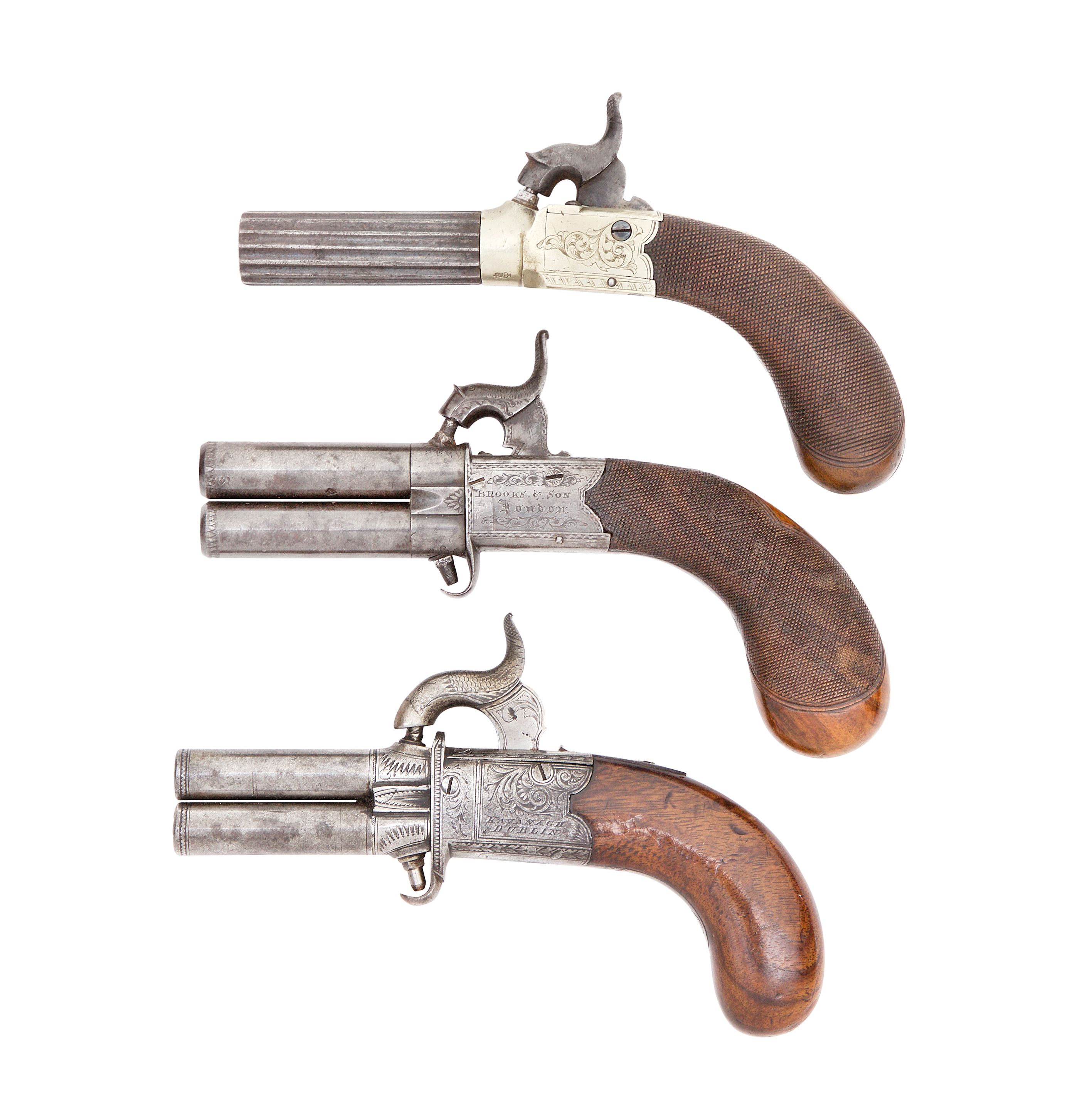 Bonhams : A 50-Bore Percussion Box-Lock Pocket Pistol, And Another Of ...