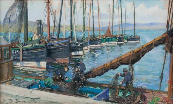 Bonhams : Mary B. Barnard (British, 1870-1946) East coast fishing boats ...