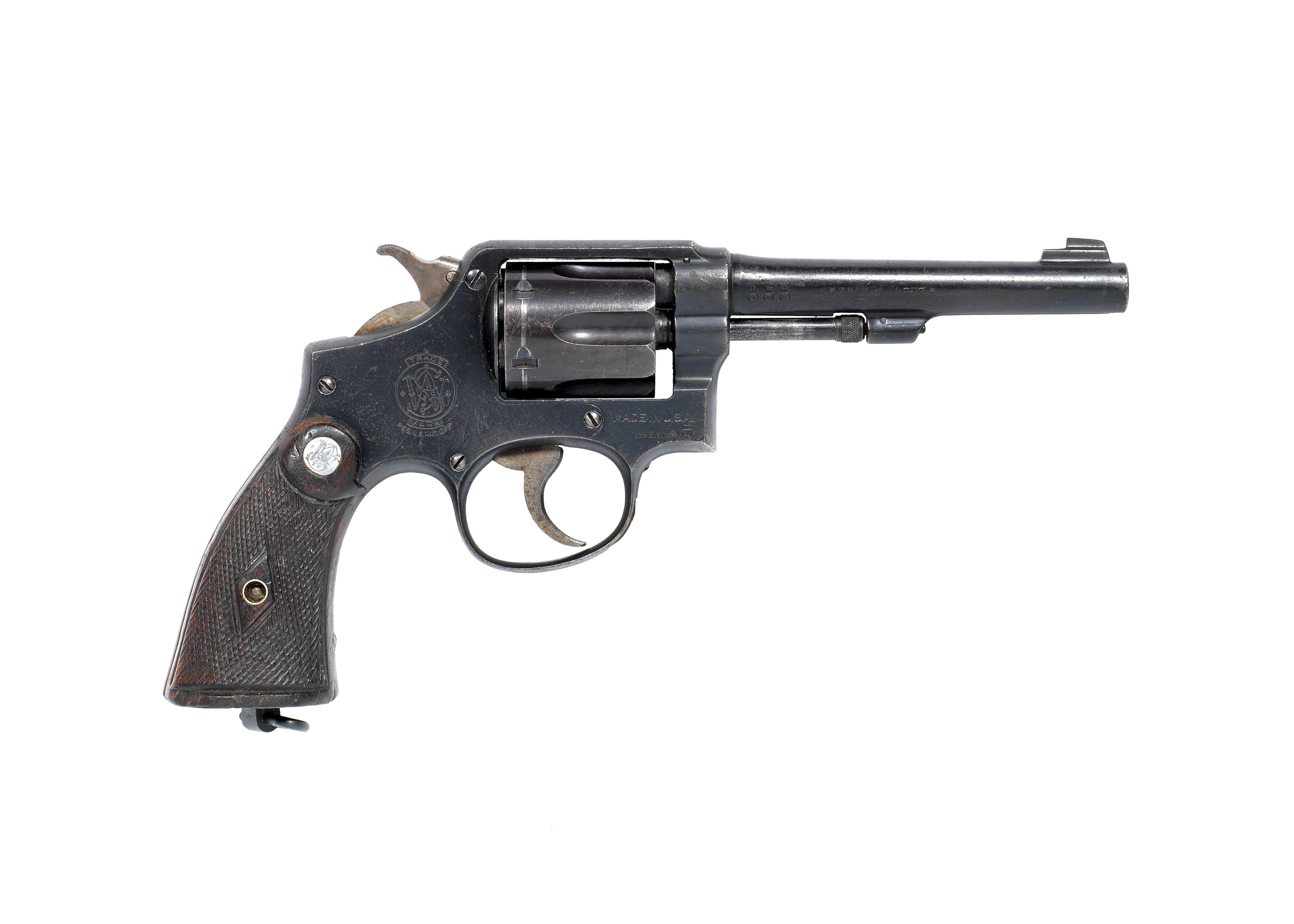 A .22(L.R.) 'Mark II Hand Ejector Second Model' revolver by Smith ...