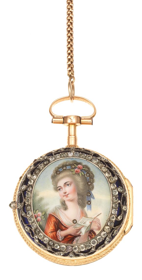 Bonhams : Abraham Colomby. A gold and gilt metal key wind triple case ...
