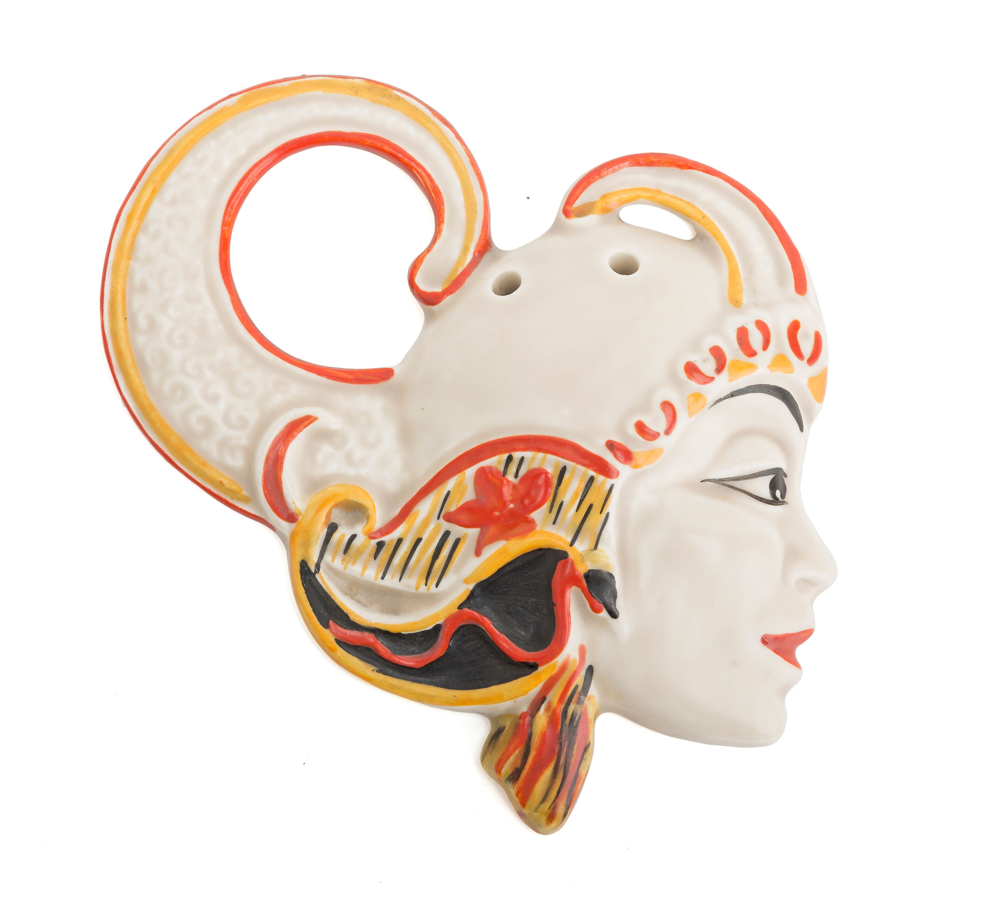 Bonhams : A rare Clarice Cliff 'Singapore' wall mask Modelled by Peggy ...