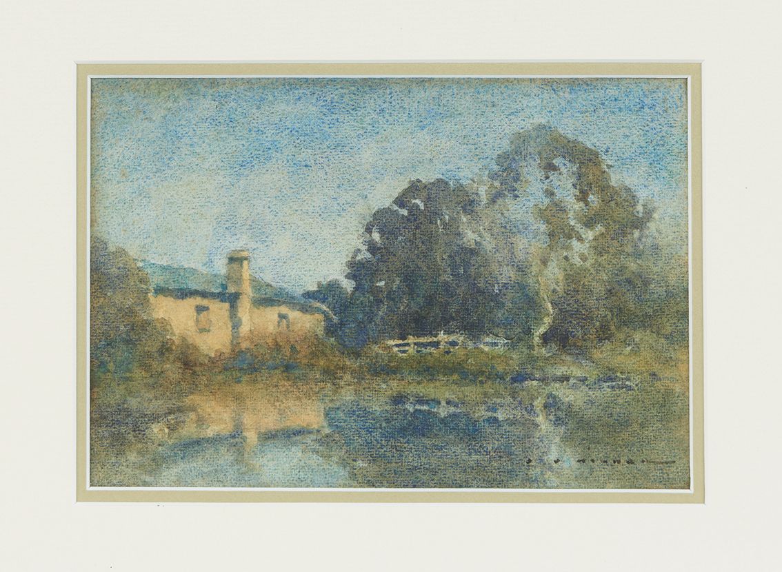 Bonhams : Jesse Jewhurst Hilder (1881-1916) Old Cottage by the Pool