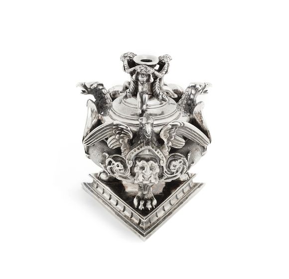 Bonhams : An Italian 19th century silver pastille burner with Rome hallmark