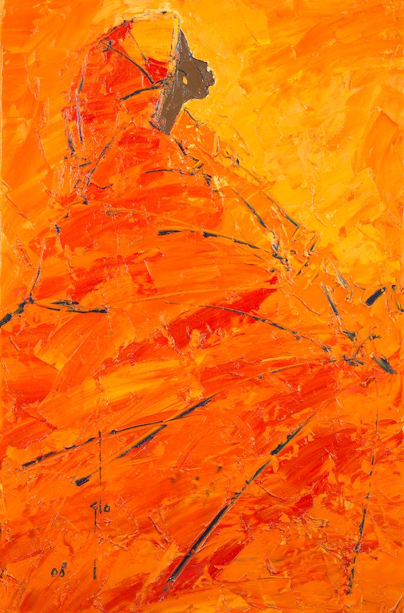 Bonhams : Ablade Glover (Ghanaian, born 1934) Red Orange Profile