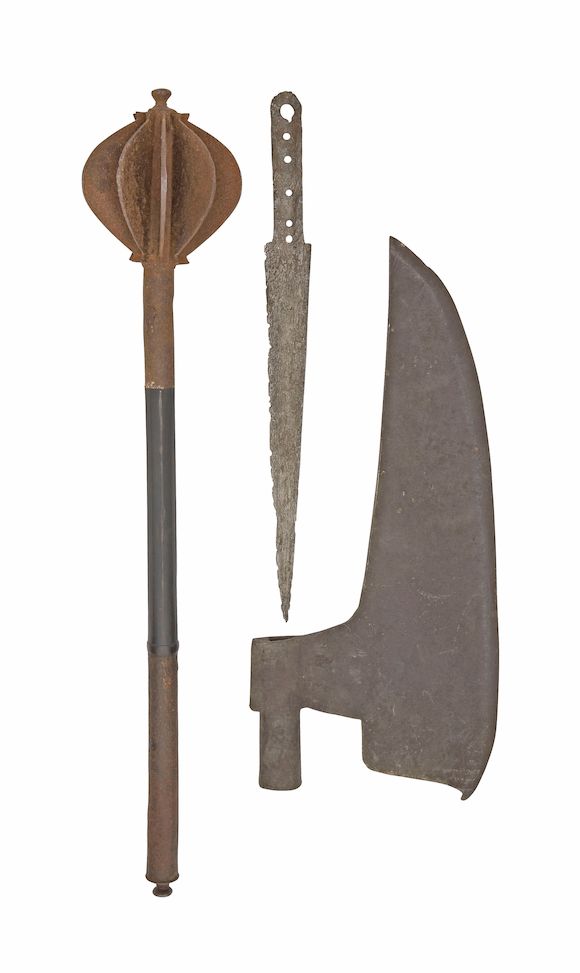 Bonhams : A German Or East European Mace, A European Hunting Dagger In ...