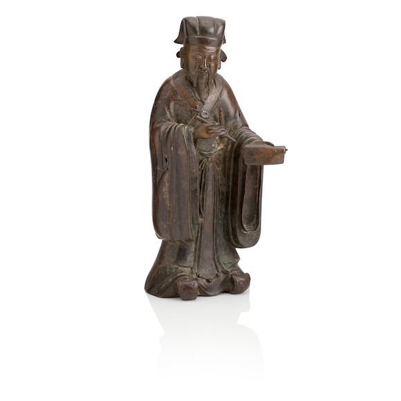 Bonhams : A bronze statue of Lu Dongbin 18th century