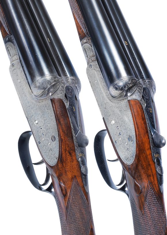 Bonhams : A pair of 12-bore sidelock ejector guns by Stephen Grant, no ...