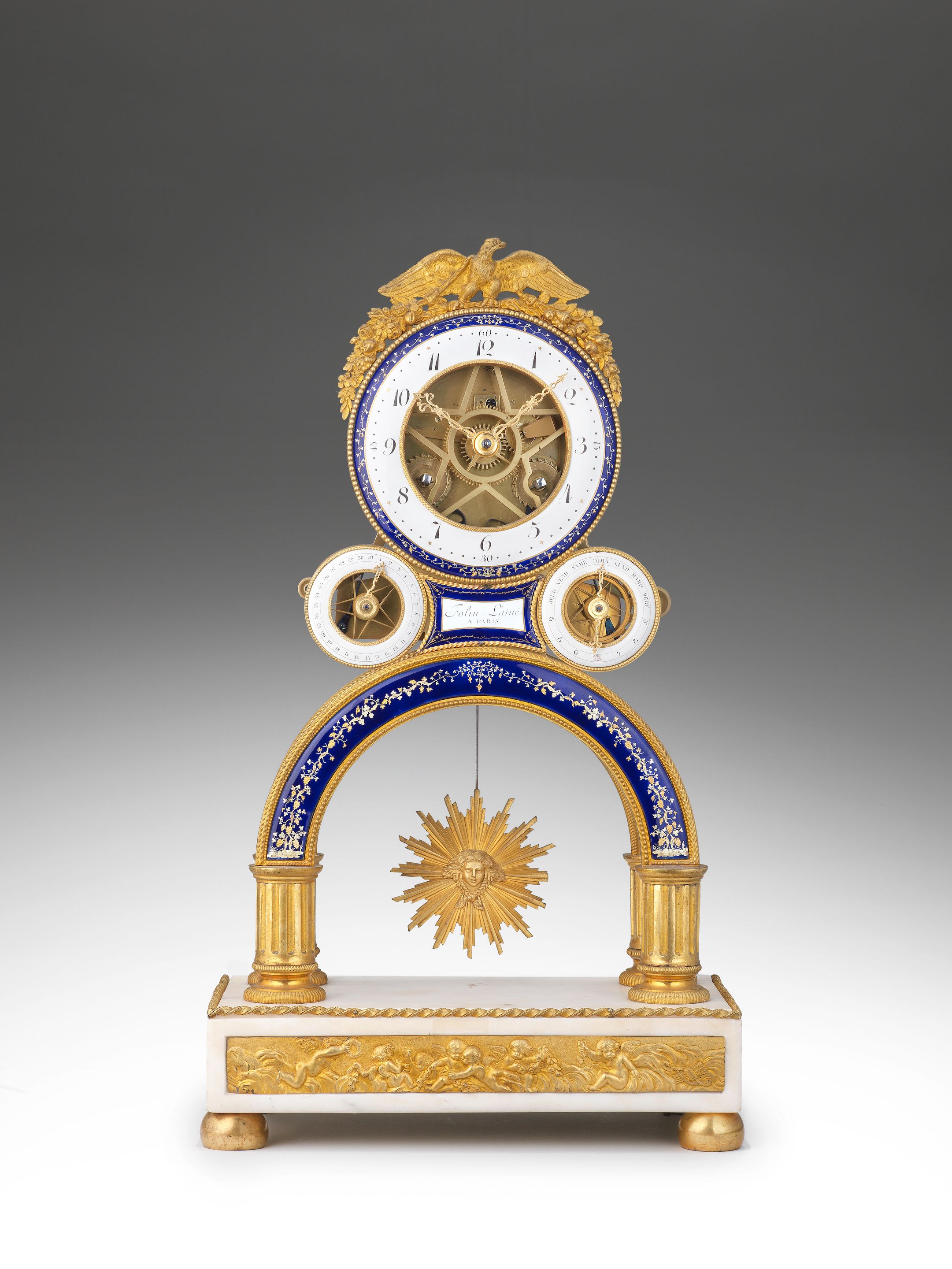 Bonhams : A good late 18th century French skeleton clock with ...