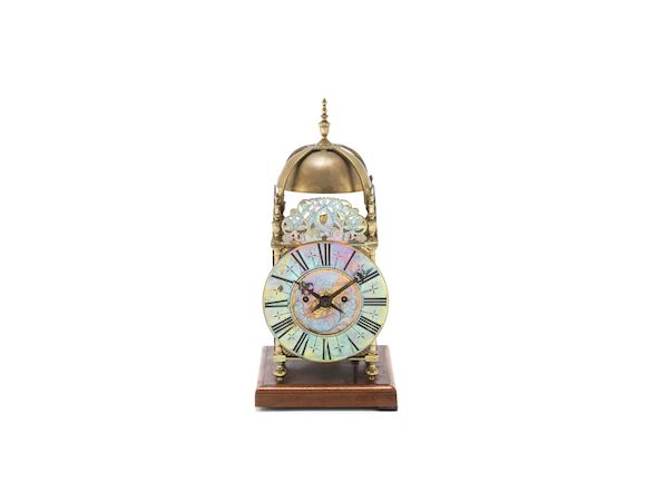 Bonhams : A brass lantern clock the case and dial probably 18th century ...