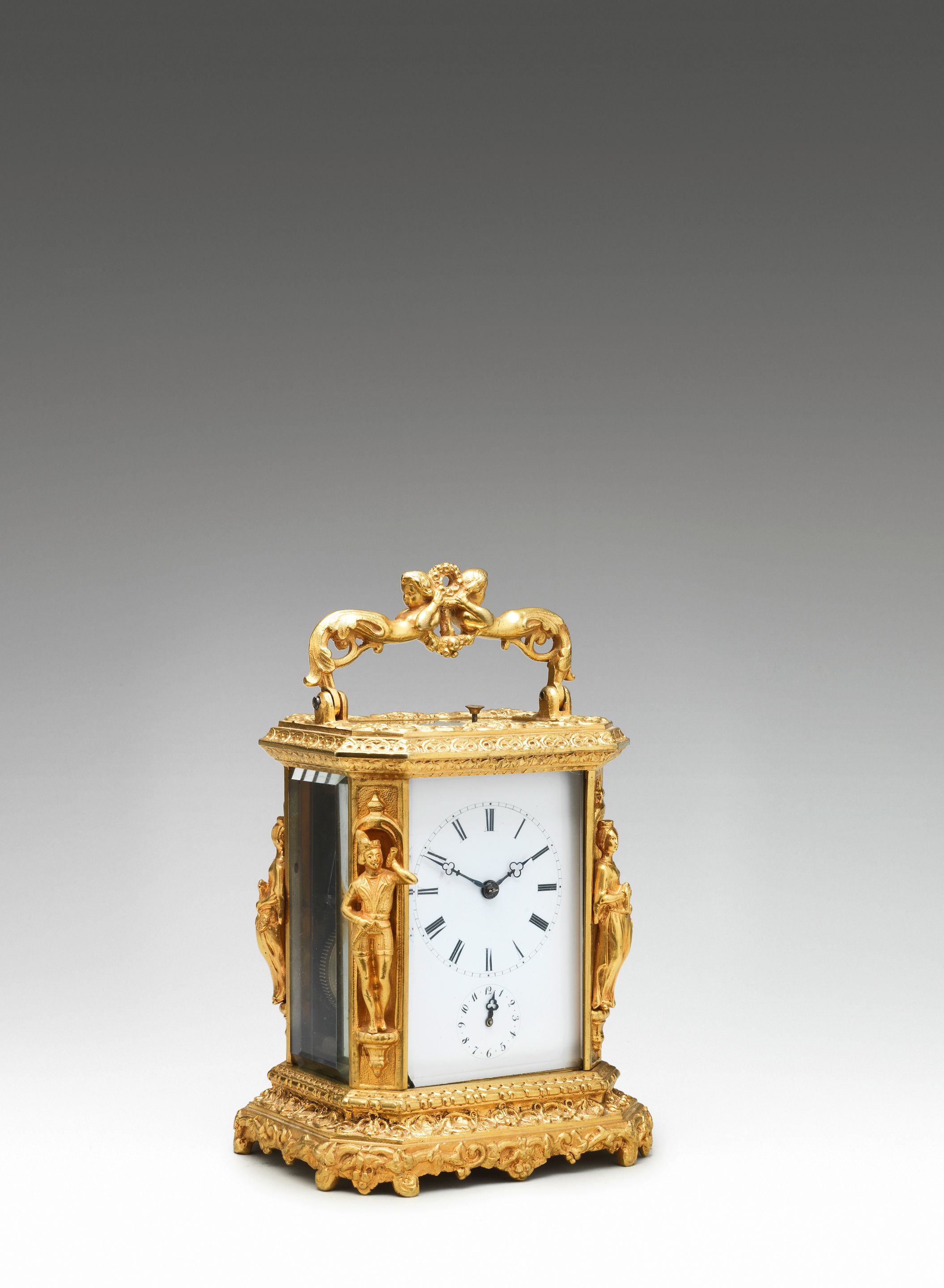 Bonhams : A late 19th century French cast gilt brass French figural ...