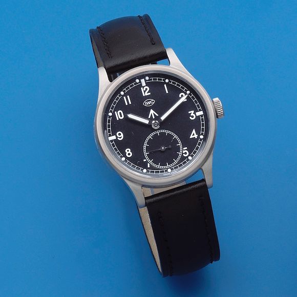 Bonhams : IWC. A stainless steel military issue manual wind wristwatch ...