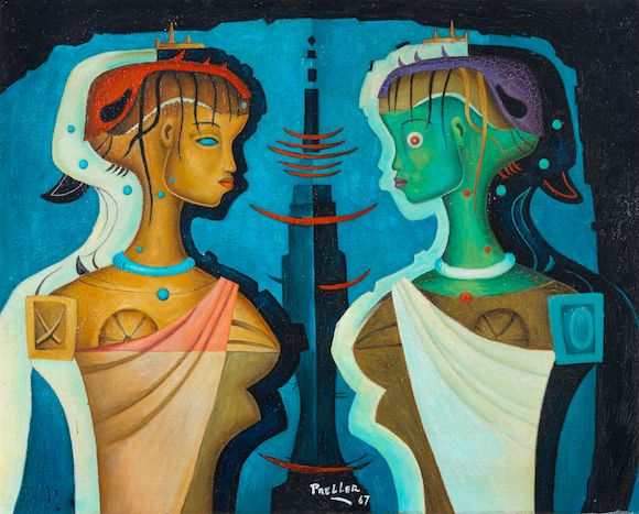 Bonhams : Alexis Preller (South African, 1911-1975) Profile figures