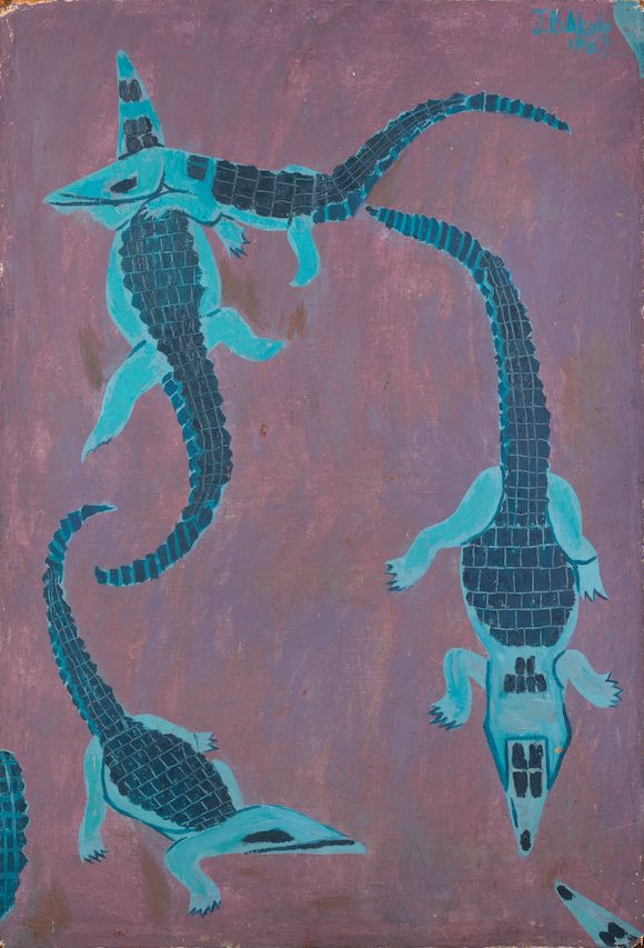 Bonhams : Jimoh Akolo (Nigerian, born 1934) Crocodiles