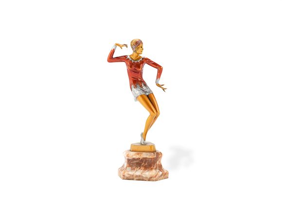 Bonhams : 'Red Dancer' an Art Deco patinated bronze model by ferdinand ...