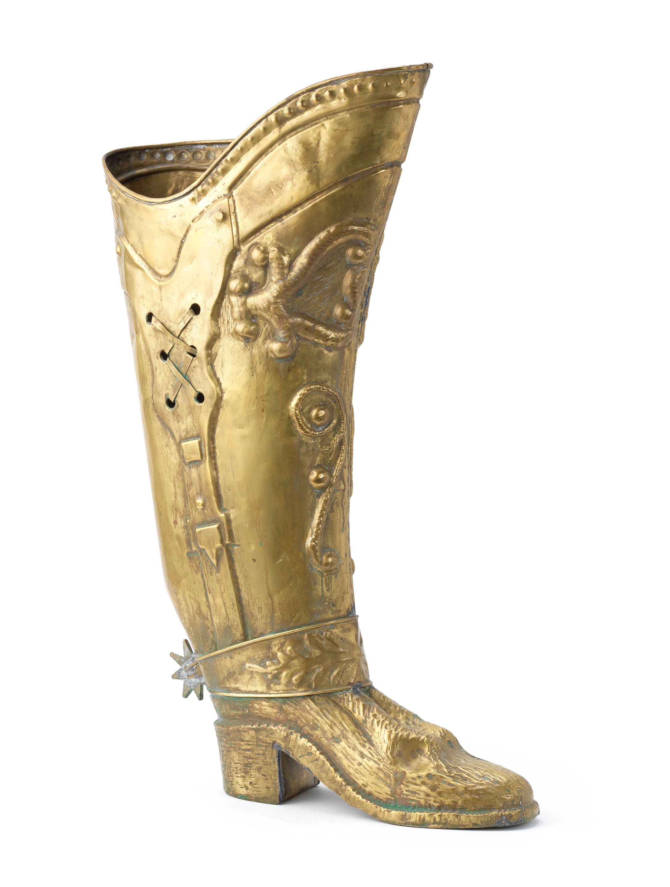 Bonhams : A mid 20th century brass boot stick stand