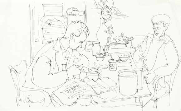 Bonhams : Peter Samuelson (British, 1912-1996) Breakfast Time (together ...