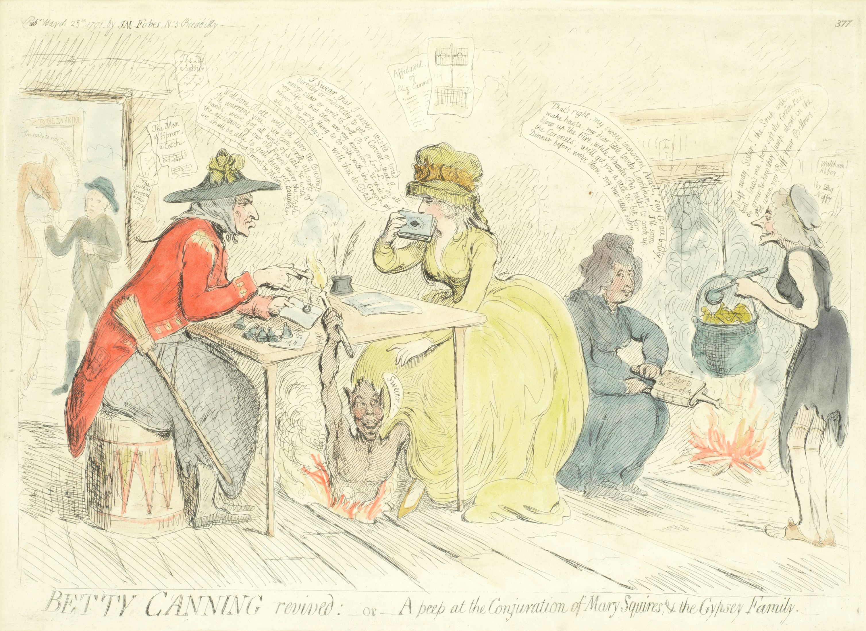 Bonhams : James Gillray (British, 1757-1815) Betty Canning revived; God ...