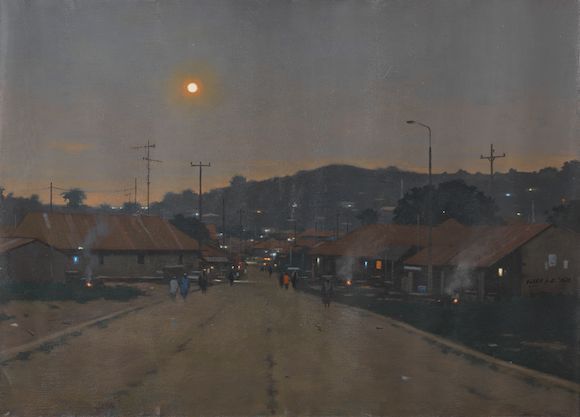 Bonhams : Abiodun Olaku (Nigerian, born 1958) 'Ilu Oke, Lagos'