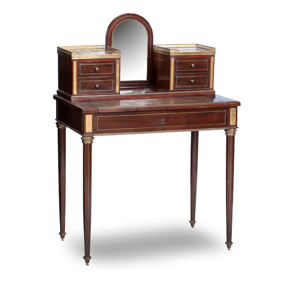 Bonhams A 19th Century French Gilt Brass Mounted Mahogany Bonheur Du Jour