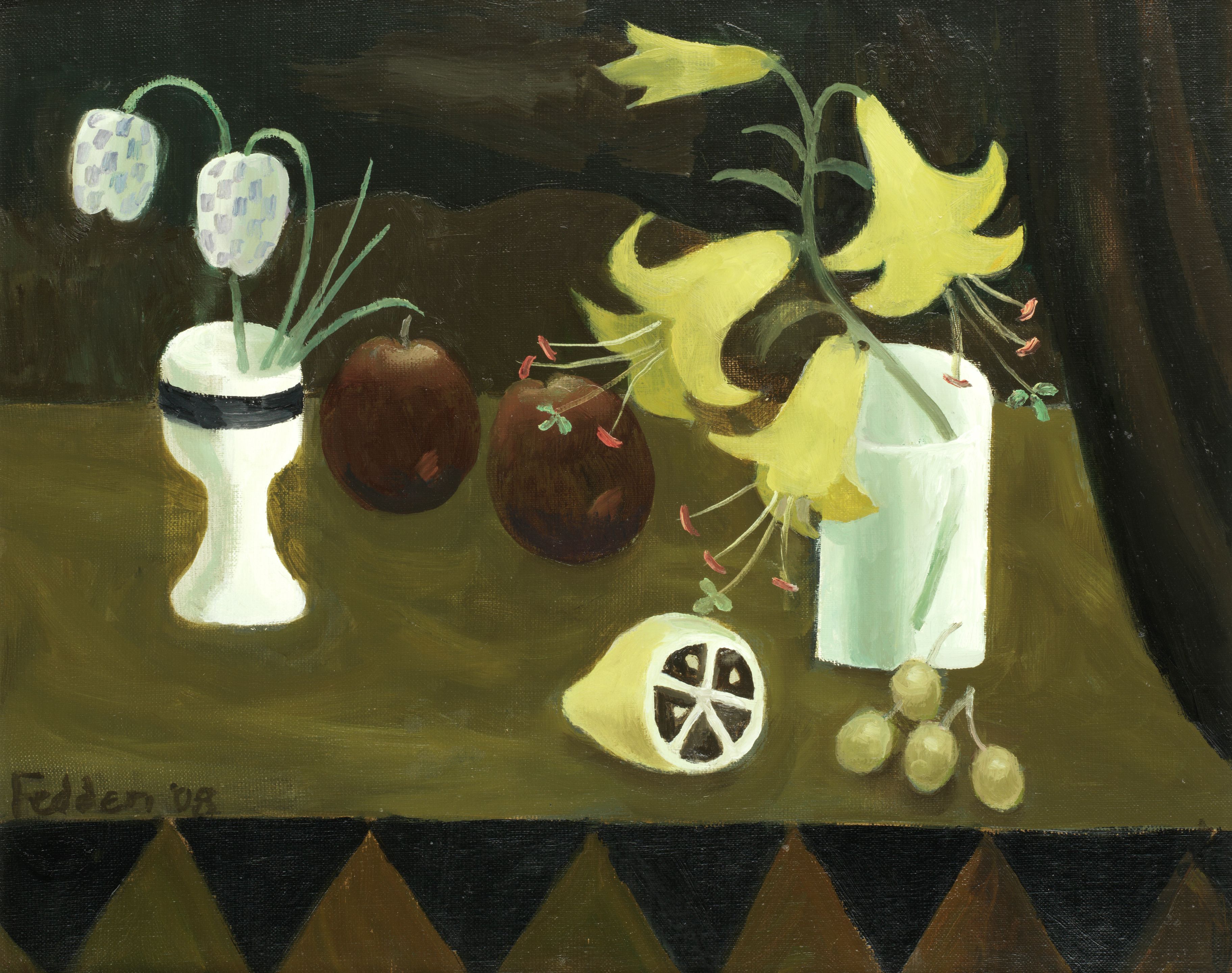 Bonhams : Mary Fedden R.A. (British, 1915-2012) Still life with yellow ...