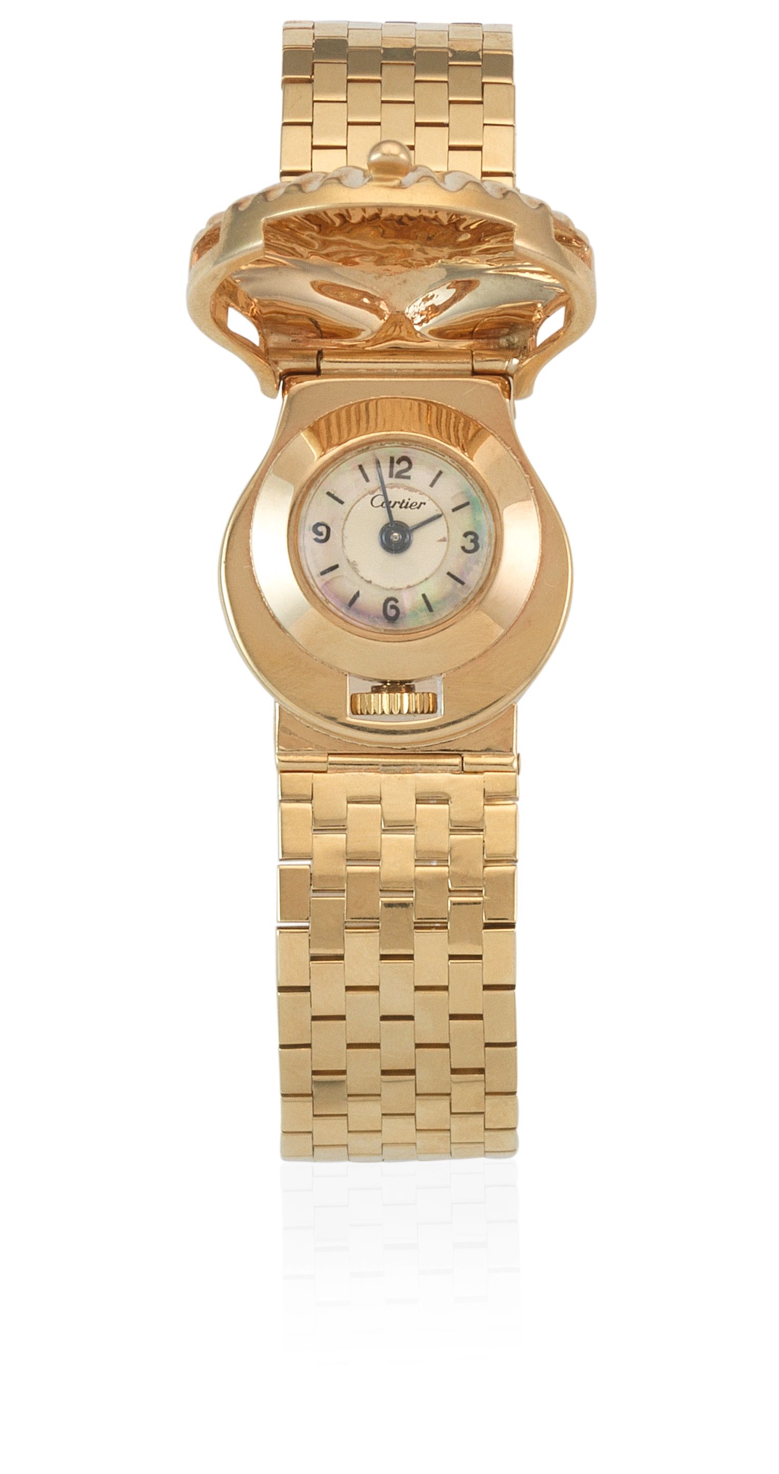 Bonhams : J. Schulz retailed by Cartier. A lady's 14K gold manual wind ...