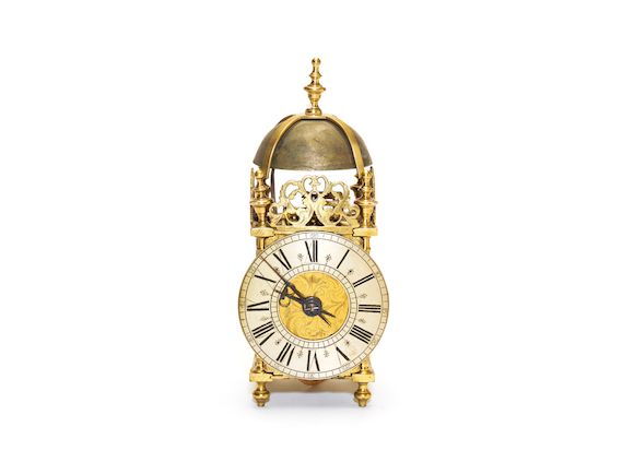 Bonhams : A brass lantern clock the case and dial probably 18th century ...