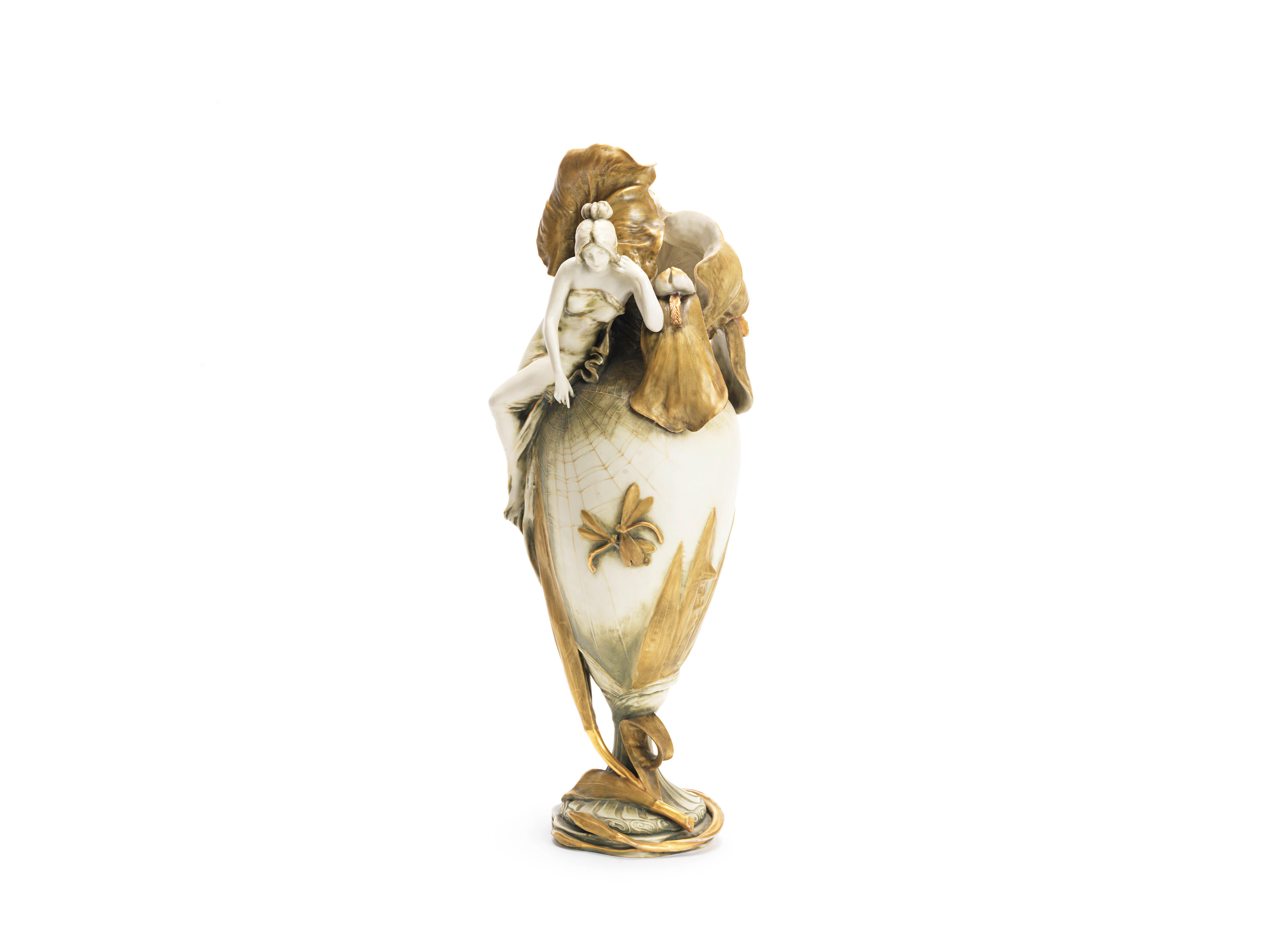 Bonhams A Large Amphora Figural Art Nouveau Vase With Maiden Stamped