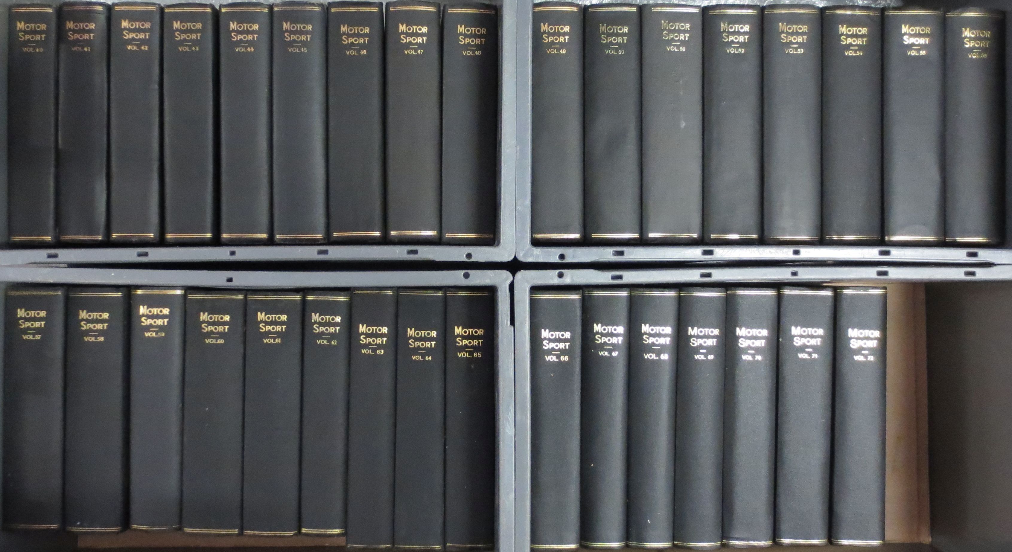 Bonhams Cars : MotorSport; bound volumes 40 to 72 (1964 to 1996), ((Qty))