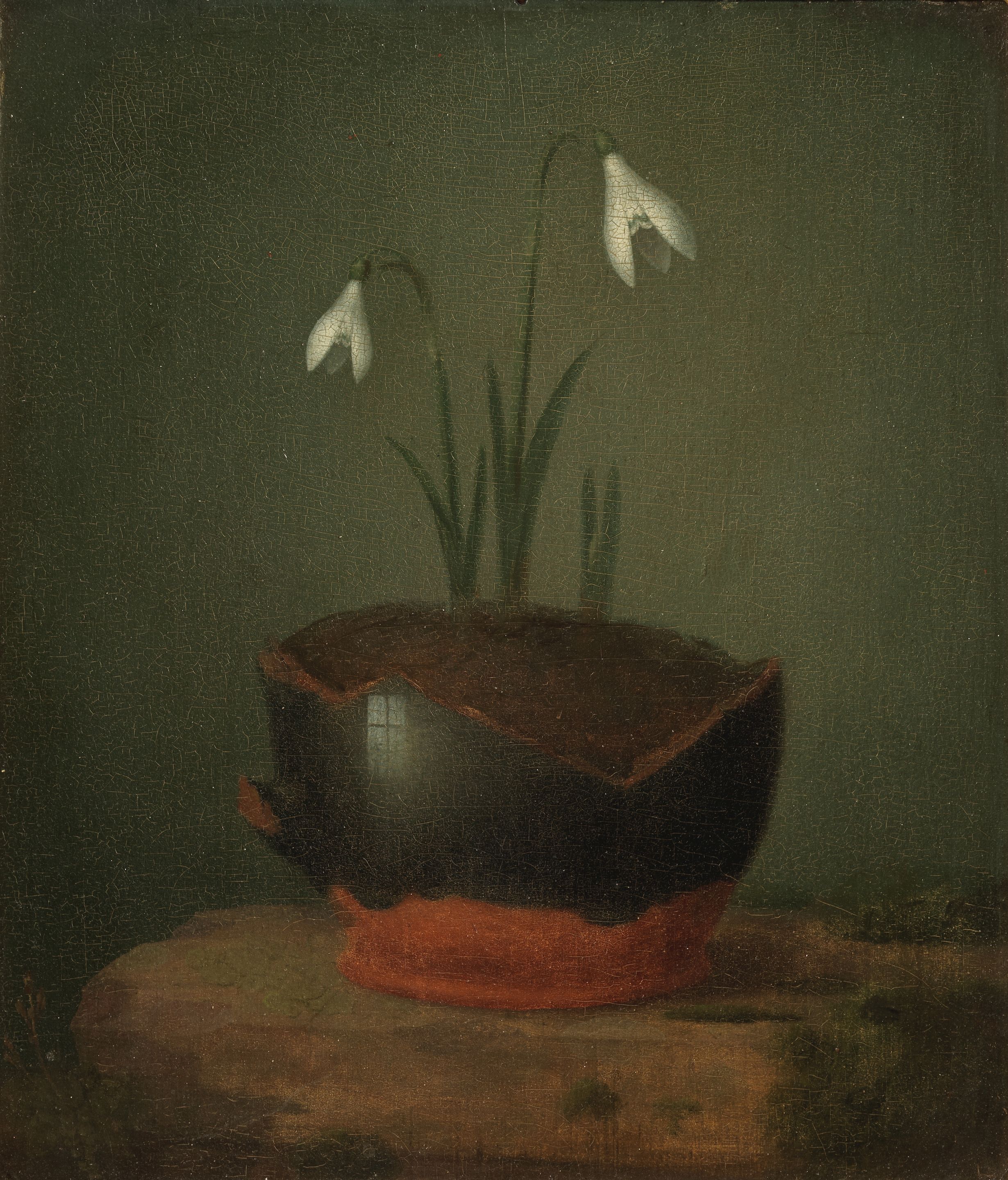 Bonhams : French School, late 18th Century Snowdrops in a painted ...
