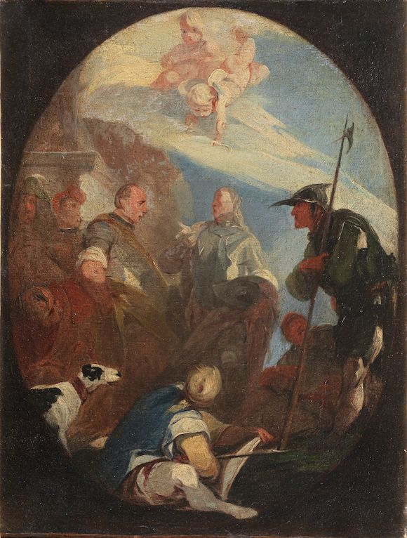 Bonhams : Veneto School, 18th Century Study for a ceiling, within a ...