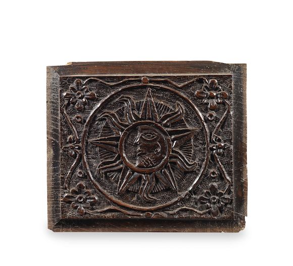 Bonhams : A RARE EARLY TO MID-16TH CENTURY CARVED ELM HERALDIC PANEL ...