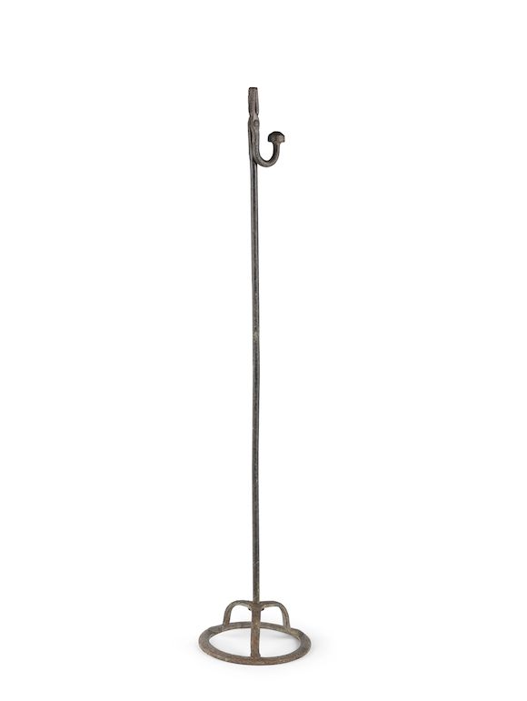 Bonhams : An early to mid-19th century wrought iron standing rushlight ...