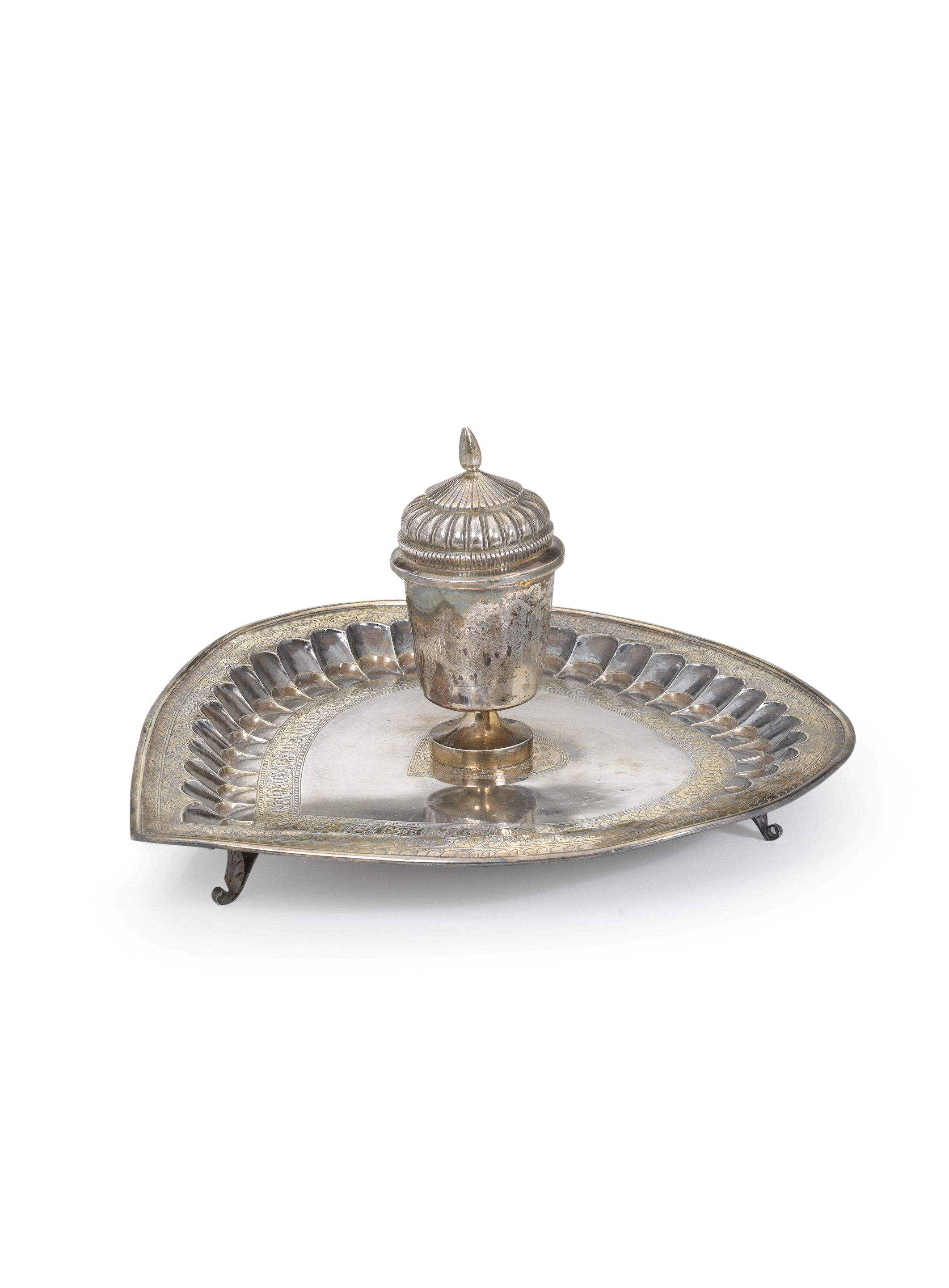 Bonhams : A parcel-gilt lime container and tray (thali) Deccan or ...