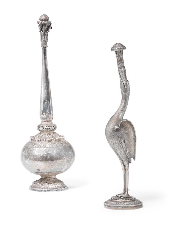 Bonhams : A Kutch silver rosewater sprinkler in the form of a cormorant ...