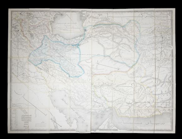Bonhams : A printed map of Persia and the surrounding countries Qajar ...