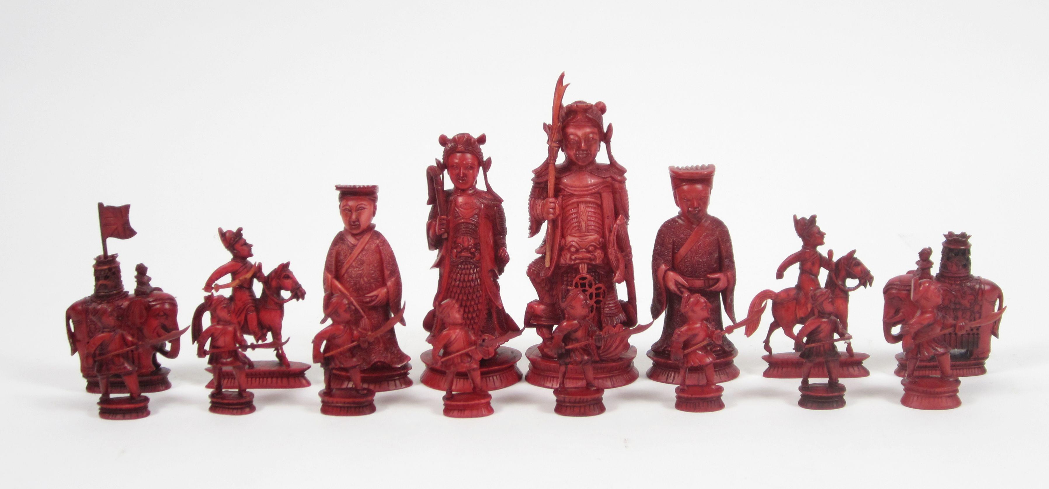 Bonhams An Export Ivory Chess Set And Another Part Set 19th Century