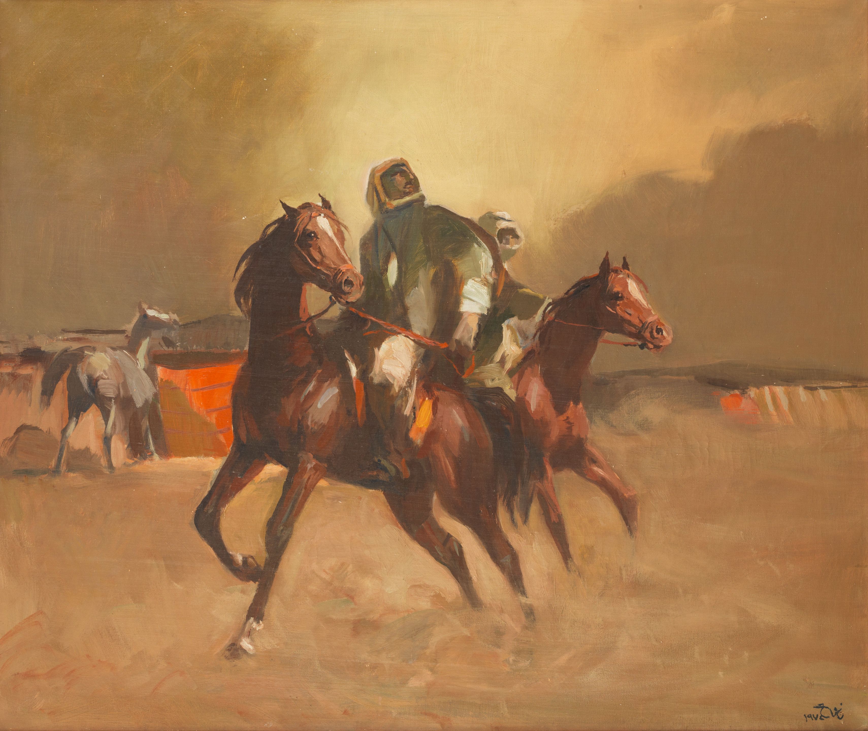 Bonhams : Faeq Hassan (Iraq, 1914-1992) Horses