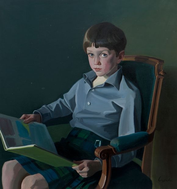 Bonhams : Alexander Goudie (British, 1933-2004) Boy in a Kilt 87 x 82 ...