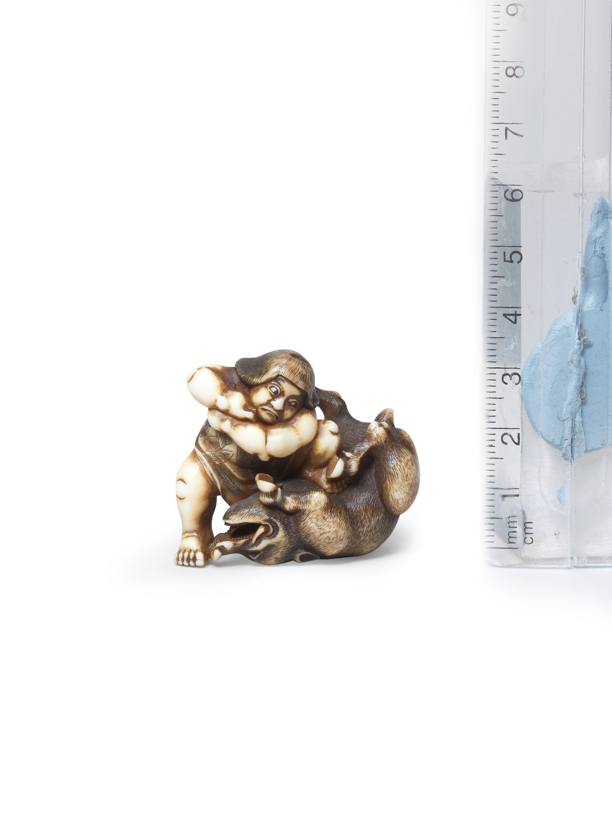 Bonhams : An ivory netsuke of Kintaro School of Ohara Mitsuhiro, Osaka ...