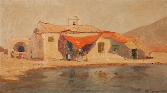 Bonhams : Michalis Economou (Greek, 1888-1933) Church with red shade 39 ...