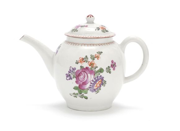 Bonhams : A Lowestoft teapot and cover, circa 1775-80