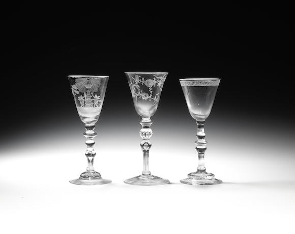Bonhams A Dutch Engraved Wine Glass Circa 1770