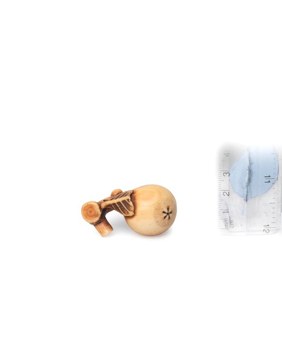 Bonhams : An ivory netsuke of a biwa fruit By Ohara Mitsuhiro (1810 ...
