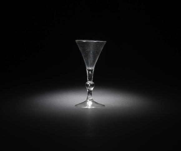 Bonhams A Light Baluster Wine Glass Circa 1740